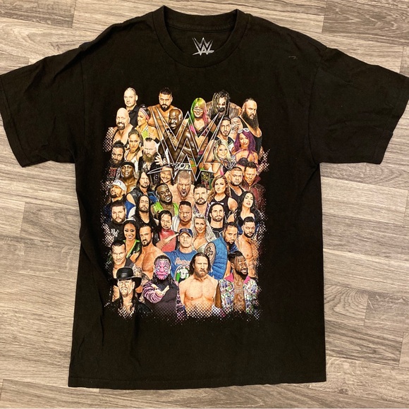 WWE | Shirts | Wwe Wrestling Tshirt M Measurement Good Condition Blk ...